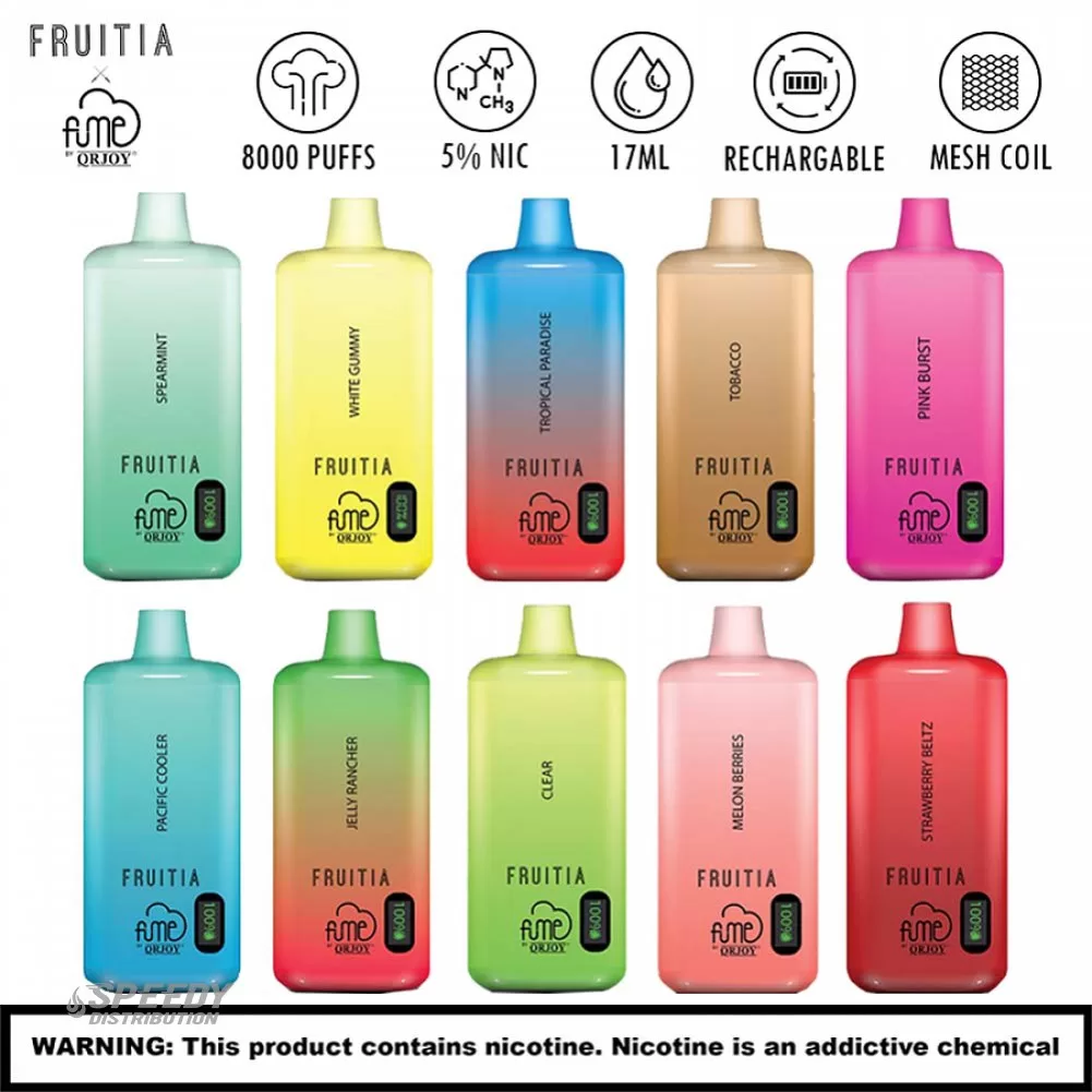 FRUITIA X FUME DISPOSABLE 8000 PUFFS 10CT | Speedy Distribution